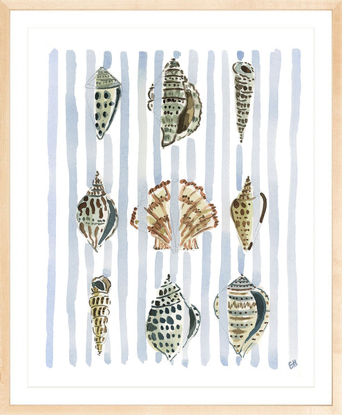 The "Seashell Stripes No. 1" Watercolor Fine Art Print – Evelyn Henson