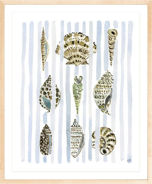 The "Seashell Stripes No. 2" Watercolor Fine Art Print – Evelyn Henson
