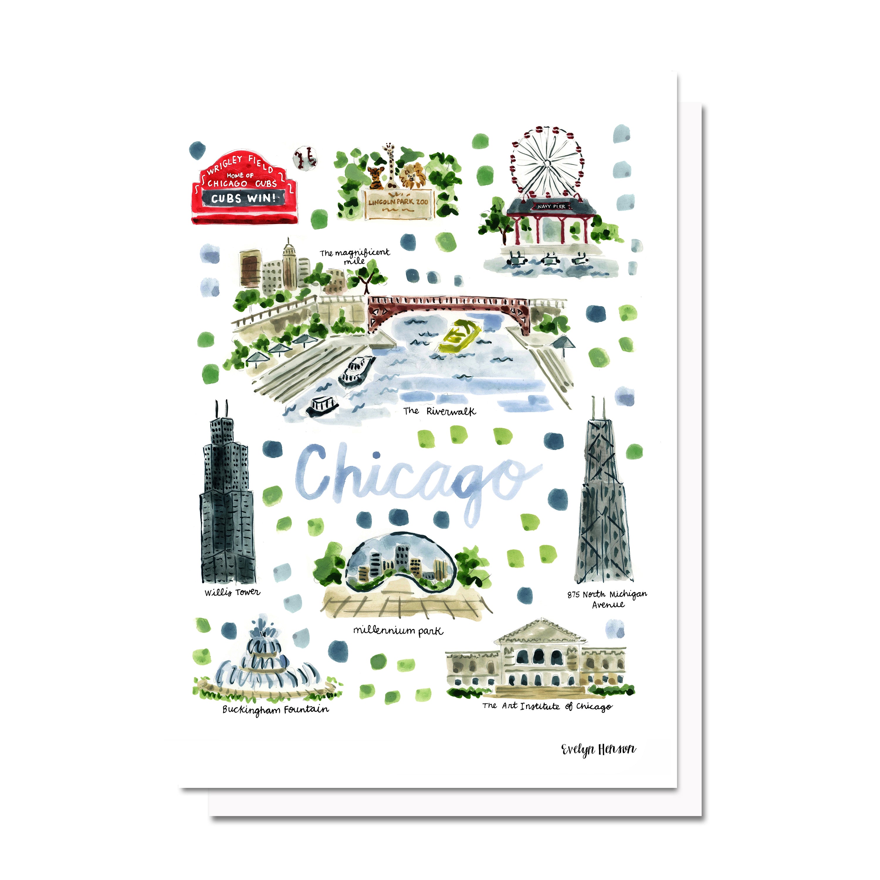Chicago, IL Map Card – Evelyn Henson