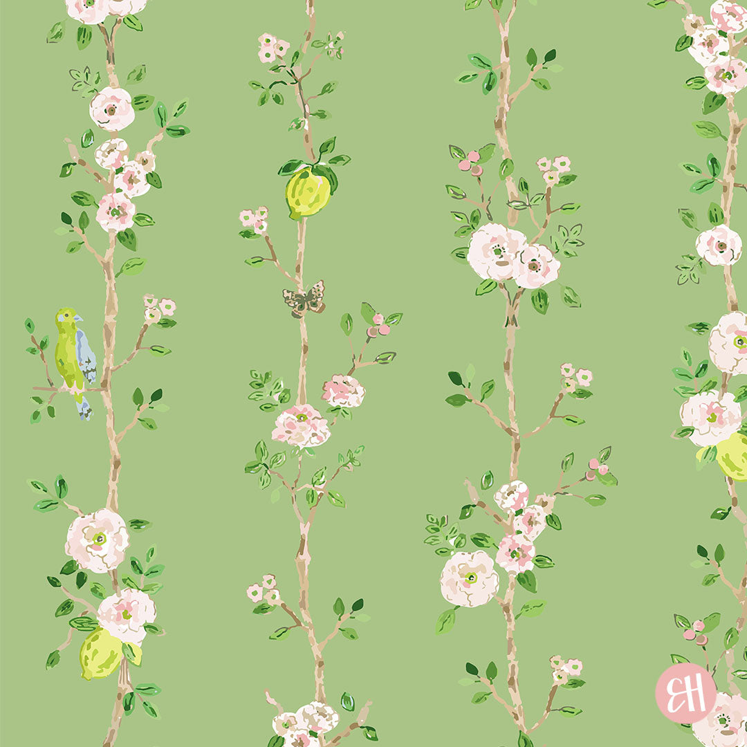 Chinoiserie Fabric- Green – Evelyn Henson