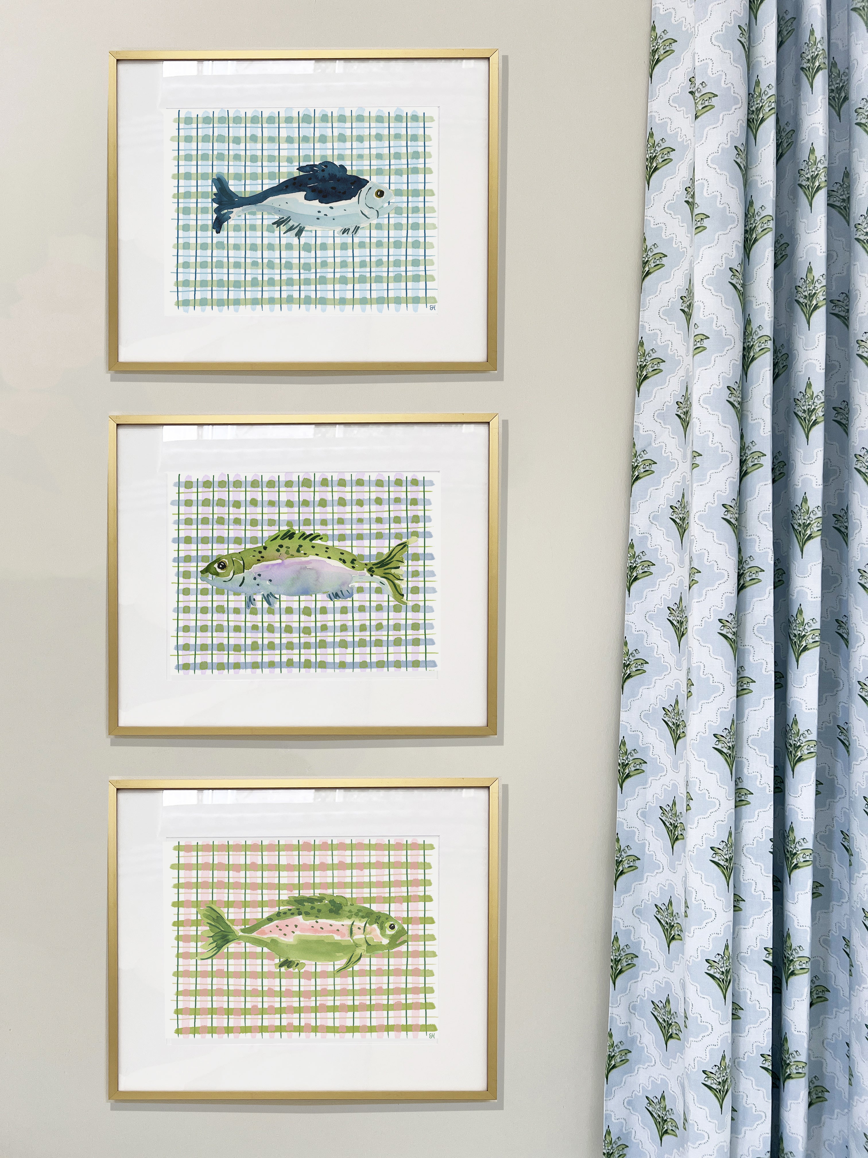 The "Deep Sea Plaids No. 2" Watercolor Fish Fine Art Print – Evelyn Henson