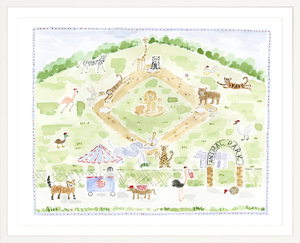 The "Animal Baseball Ballpark" Fine Art Print – Evelyn Henson