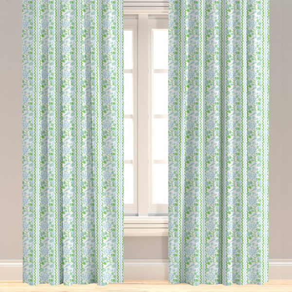 Garden Rio in Blue by Evelyn Henson Drapery Panel | Made to Order