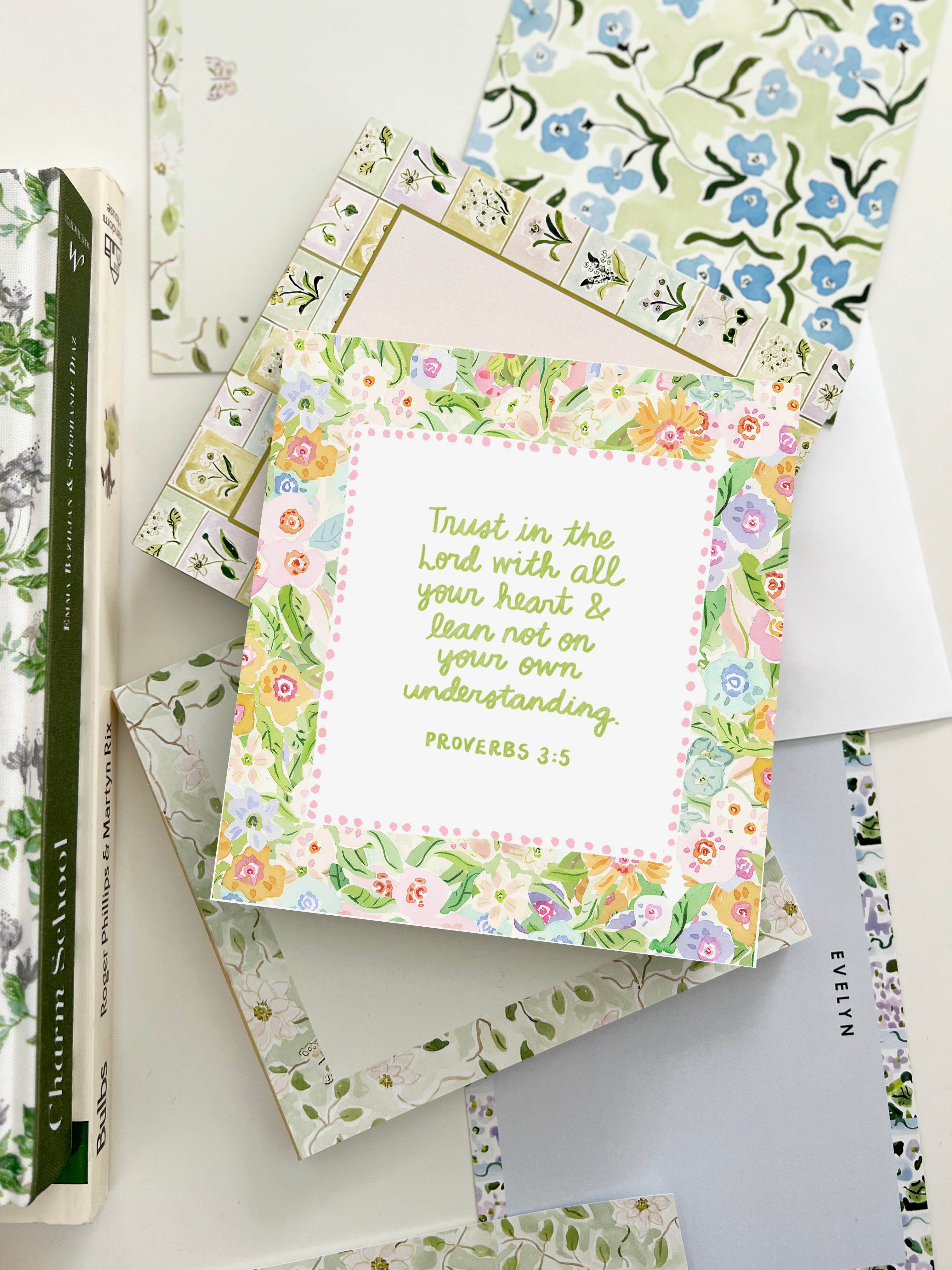 Proverbs 3:5 Watercolor Verse Card – Evelyn Henson