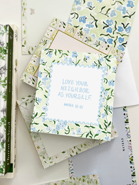 Mark 12:31 Watercolor Verse Card – Evelyn Henson