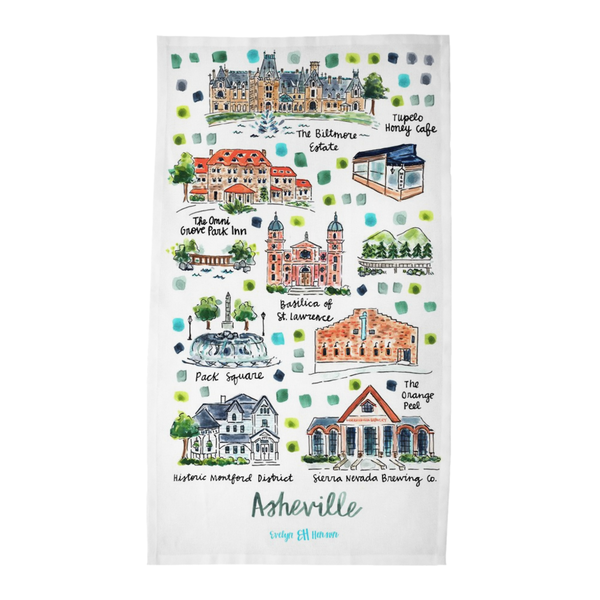 Asheville, NC Tea Towel – Evelyn Henson