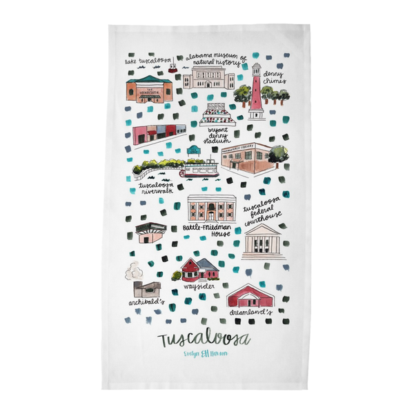 Tuscaloosa, AL Tea Towel – Evelyn Henson