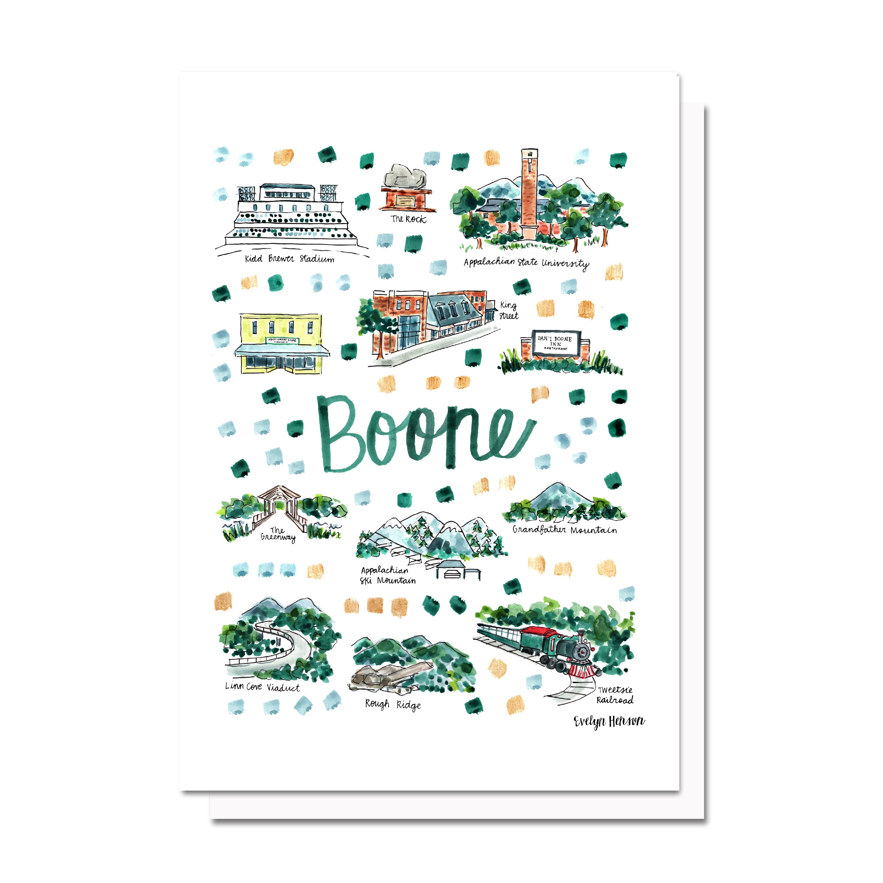 Boone, NC Map Card – Evelyn Henson