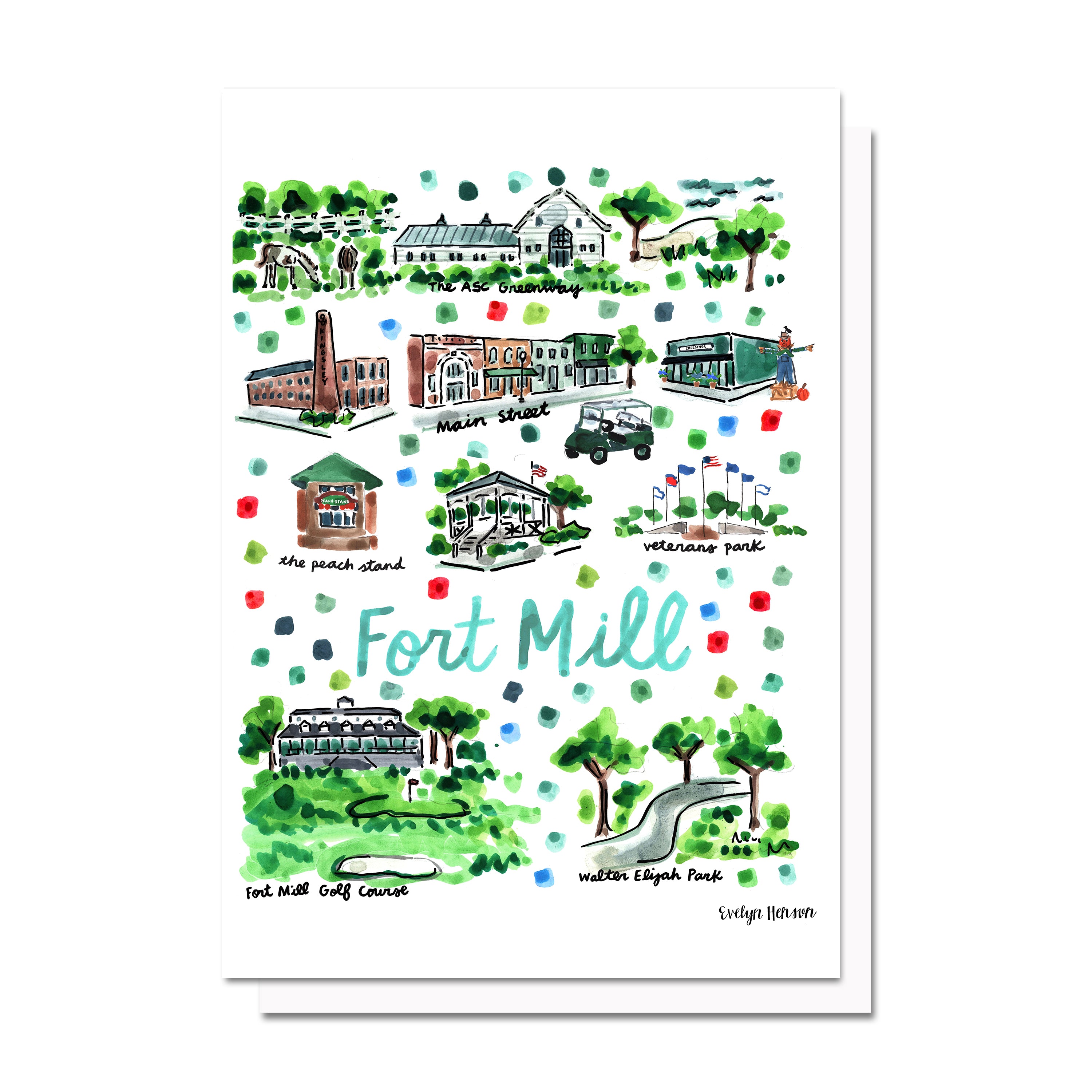 Fort Mill, SC Map Card – Evelyn Henson