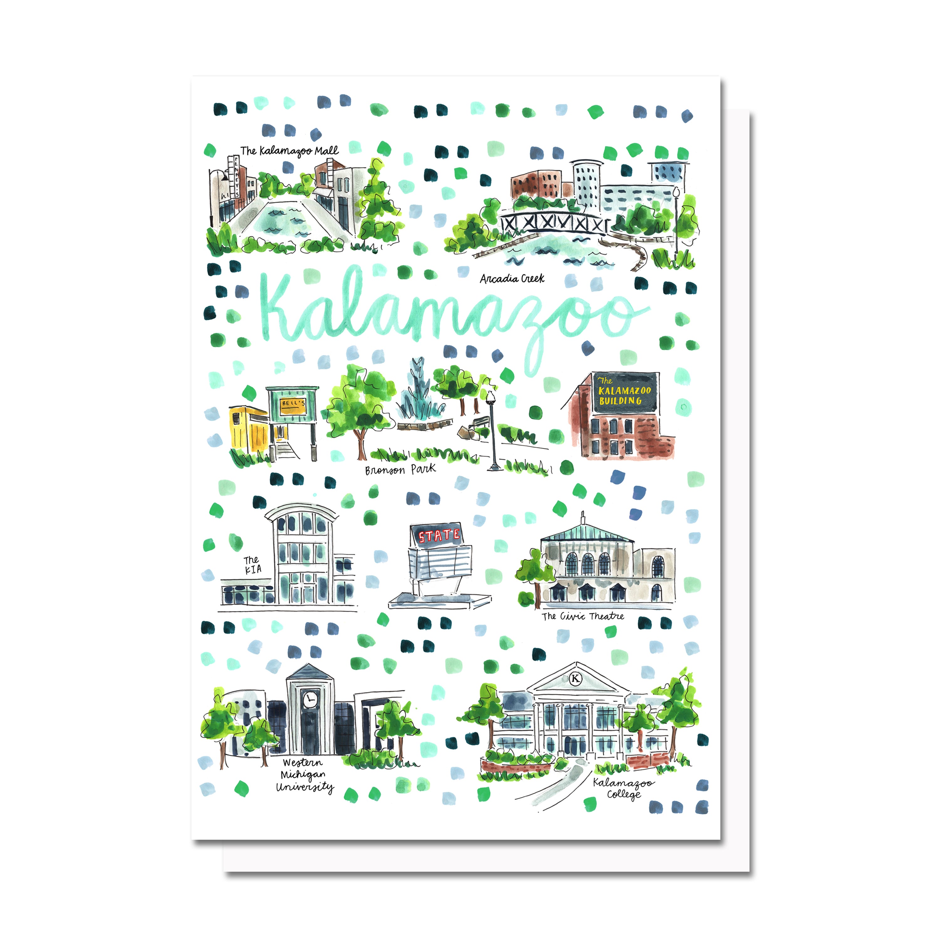 Kalamazoo, MI Map Card – Evelyn Henson
