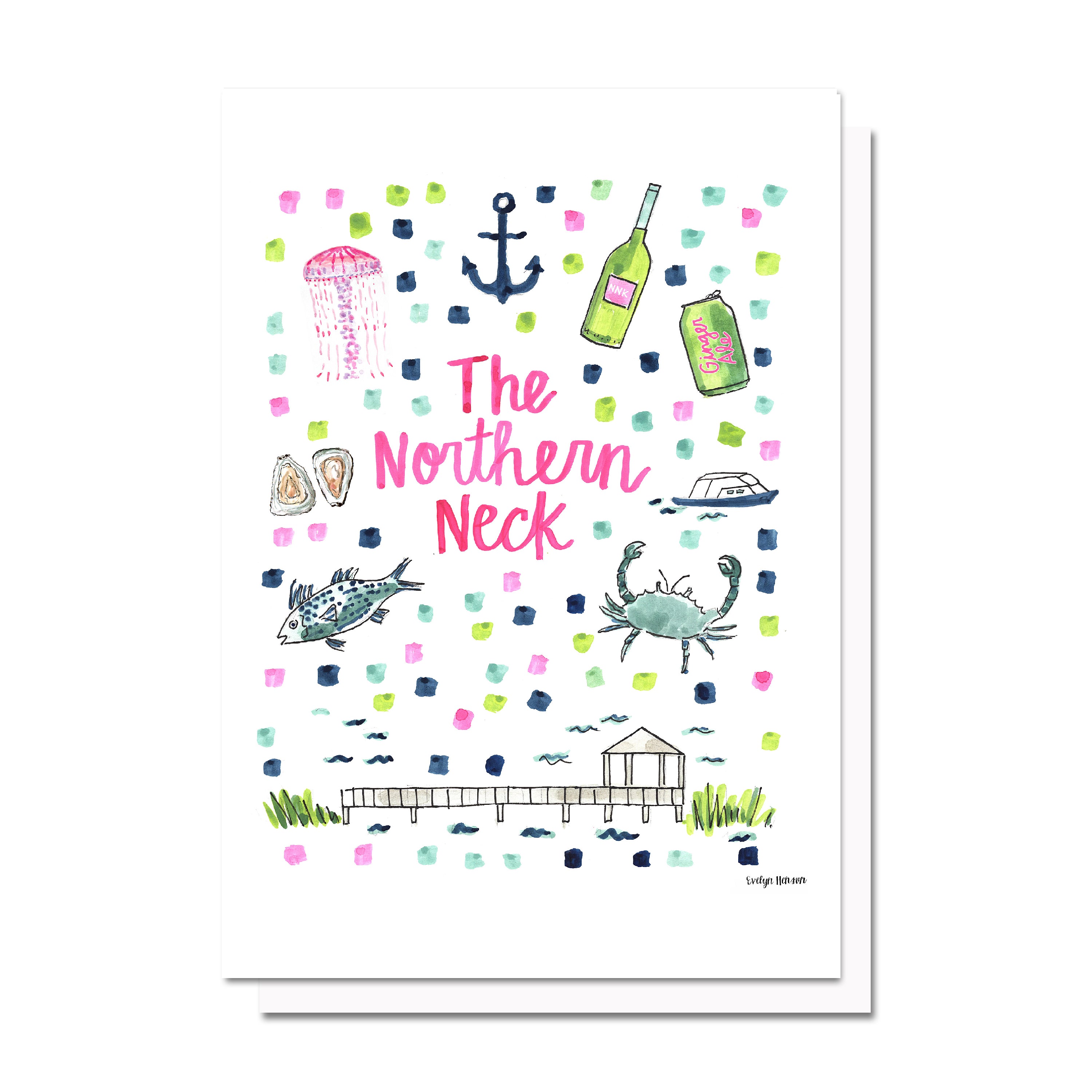 Northern Neck, VA Map Card – Evelyn Henson