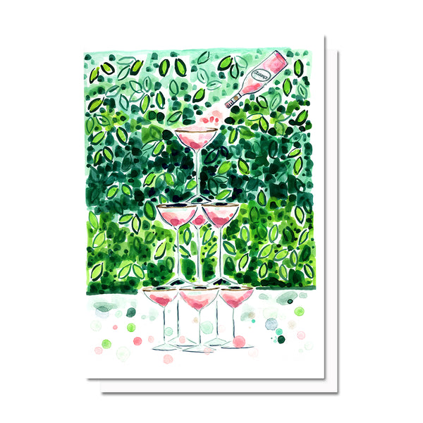 Pink Champagne Tower Card – Evelyn Henson