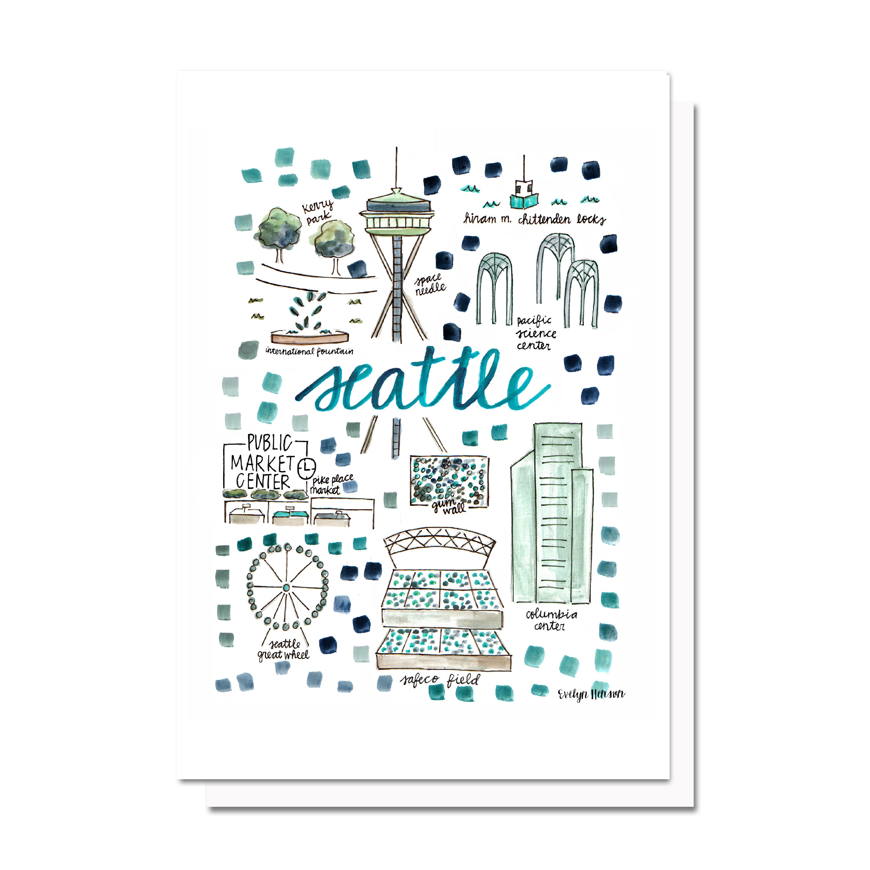 Seattle, WA Map Card – Evelyn Henson